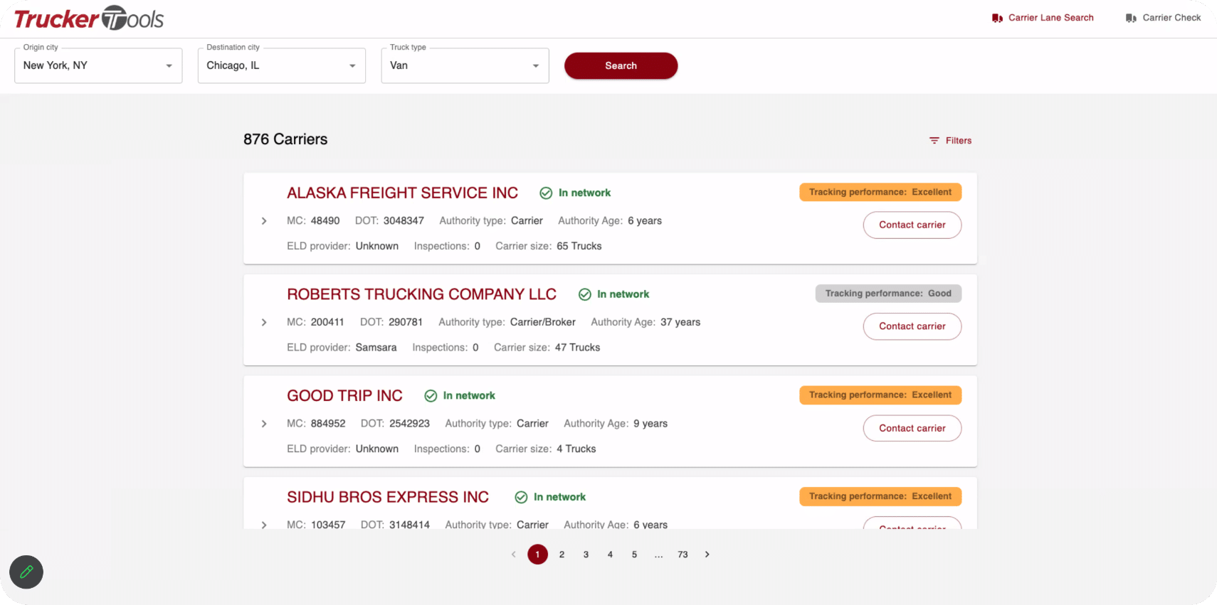 Carrier Sourcing - Trucker Tools